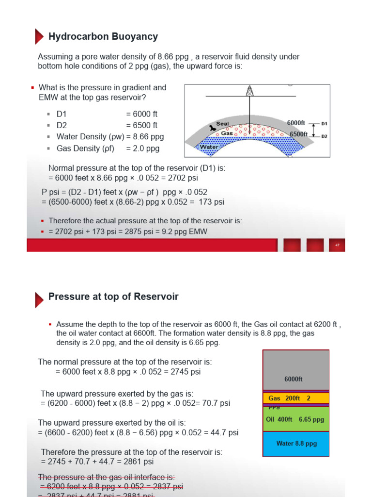 Top Reservoir Pressure | PDF