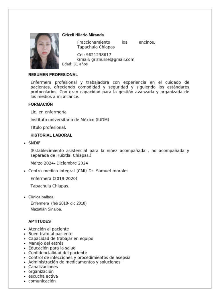 Grizell Hilerio Miranda CV Actualizado | PDF