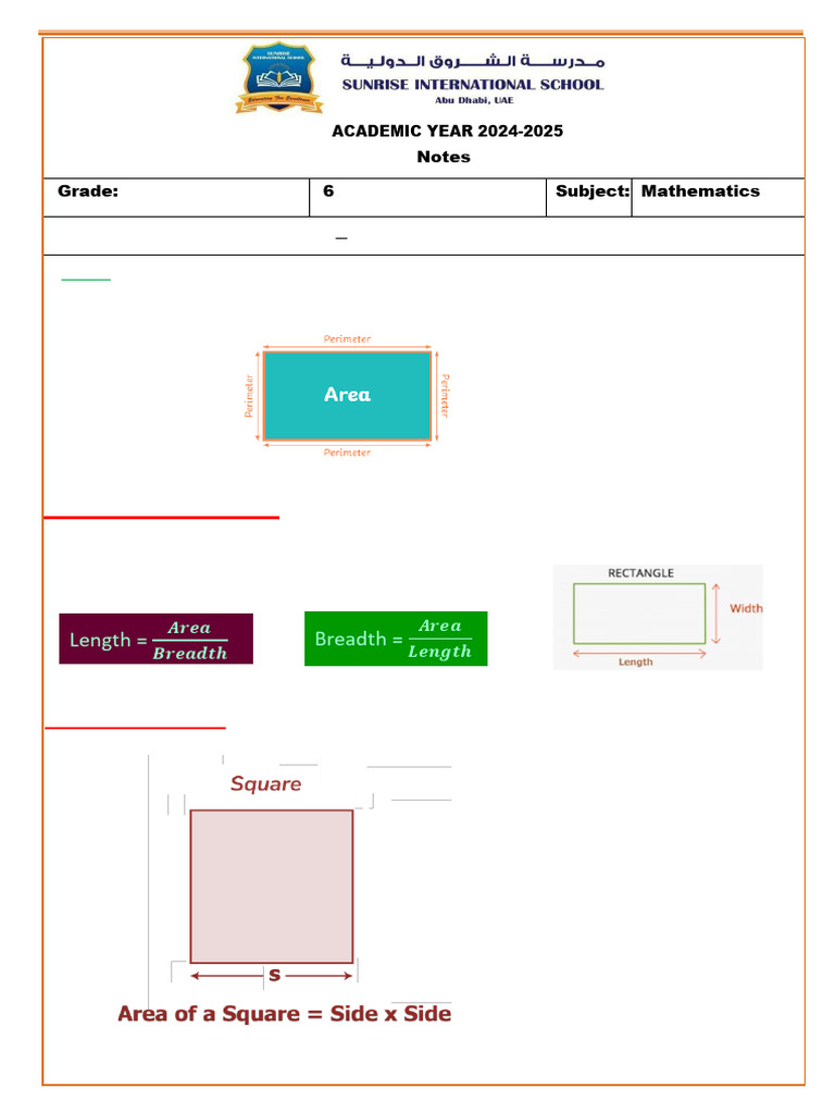 13 - Perimeter and Area of Polygons (Week 2) | PDF