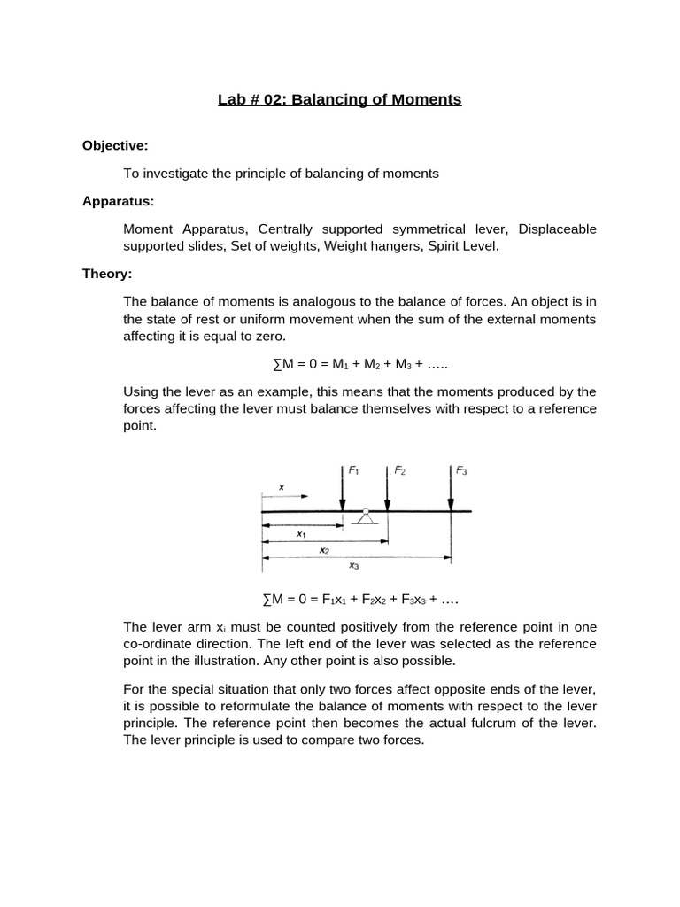 Lab No-2 | PDF | Lever | Force