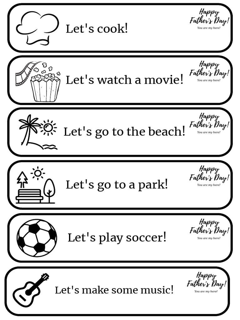 Father's Day Activity Ideas | PDF