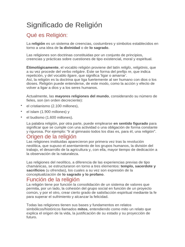 Definición y Tipos de Religión | PDF | Iglesia Católica | protestantismo