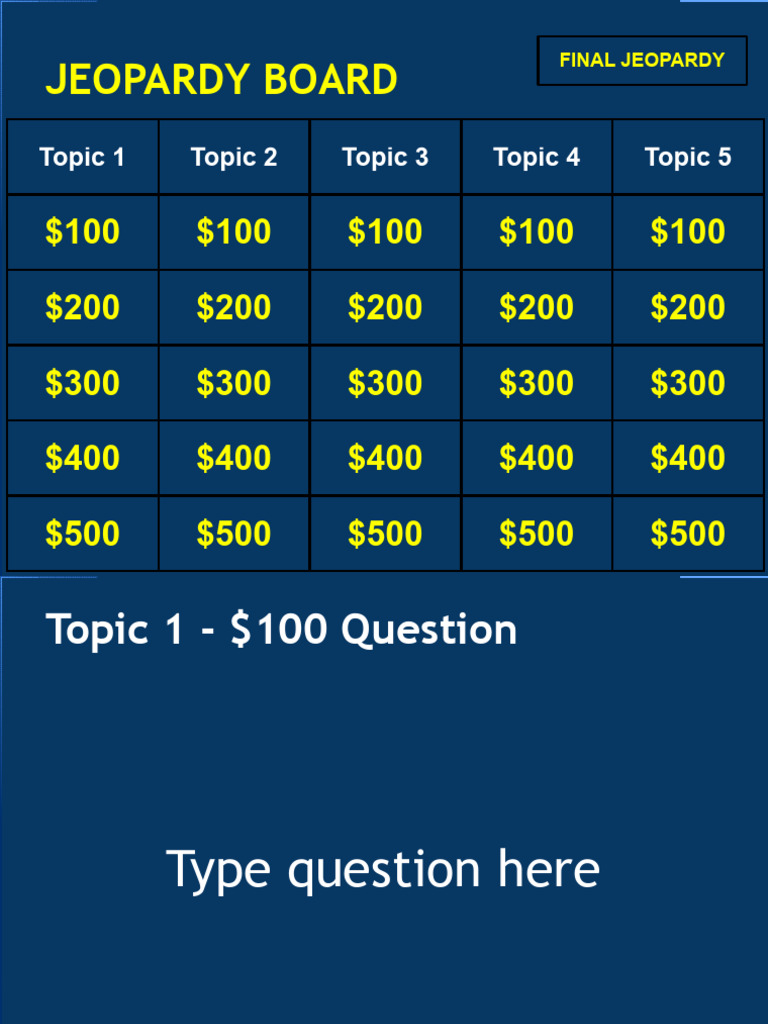 Jeopardy Template | PDF