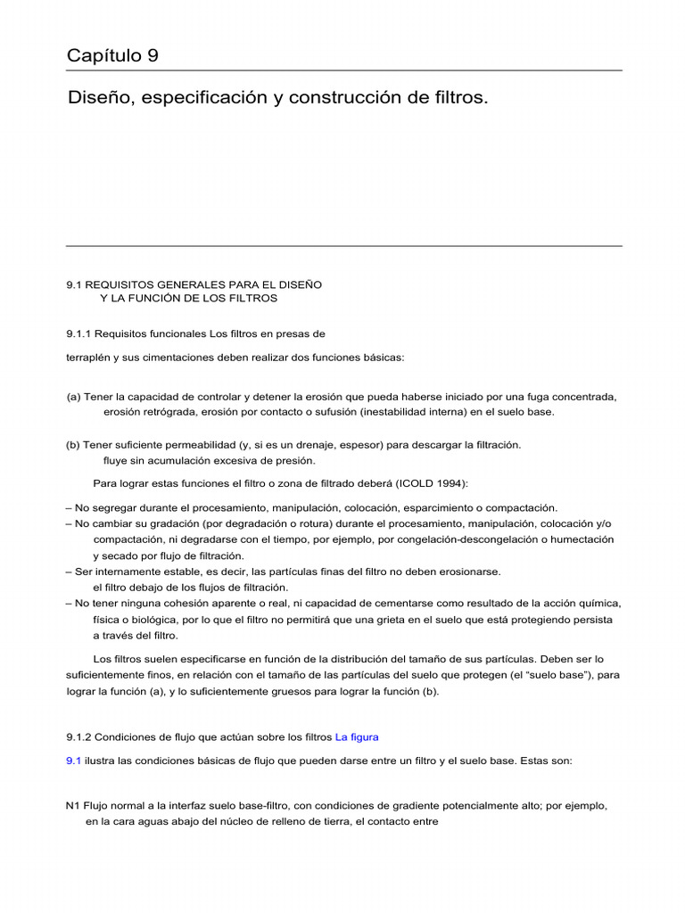 Libro FELL Capitulo 9 | PDF | Filtración | Represa