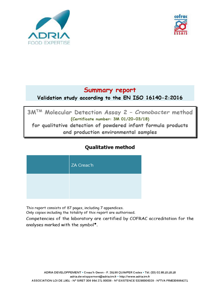 3M NF Validation | PDF | Assay | Sensitivity And Specificity