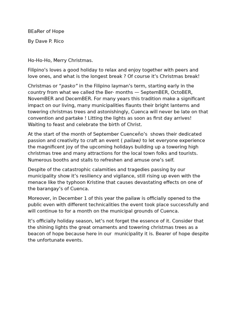 Dave P. Rico Feature Pailaw | PDF