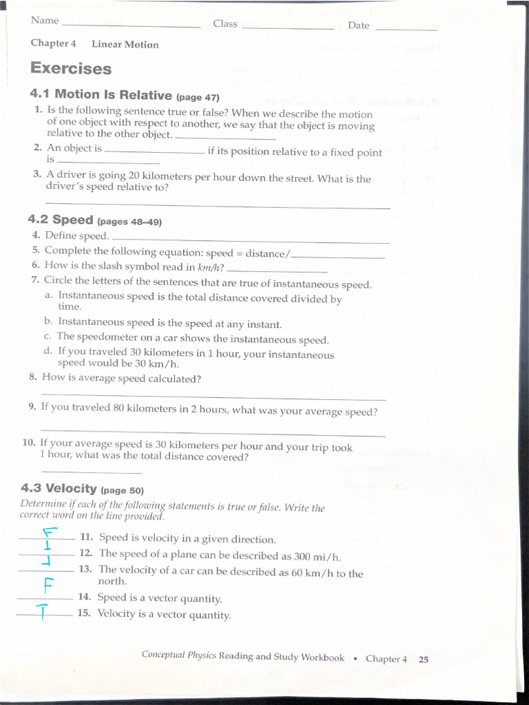 Chapter 4 Linear Motion | PDF