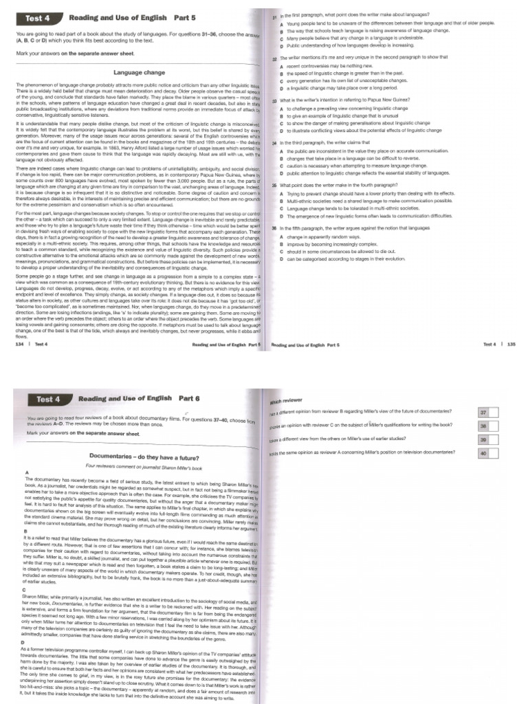 Reading Test 4 | PDF