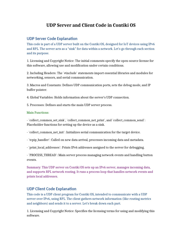 UDP Server Client Explanation Combined | PDF | Computer Network | I Pv6