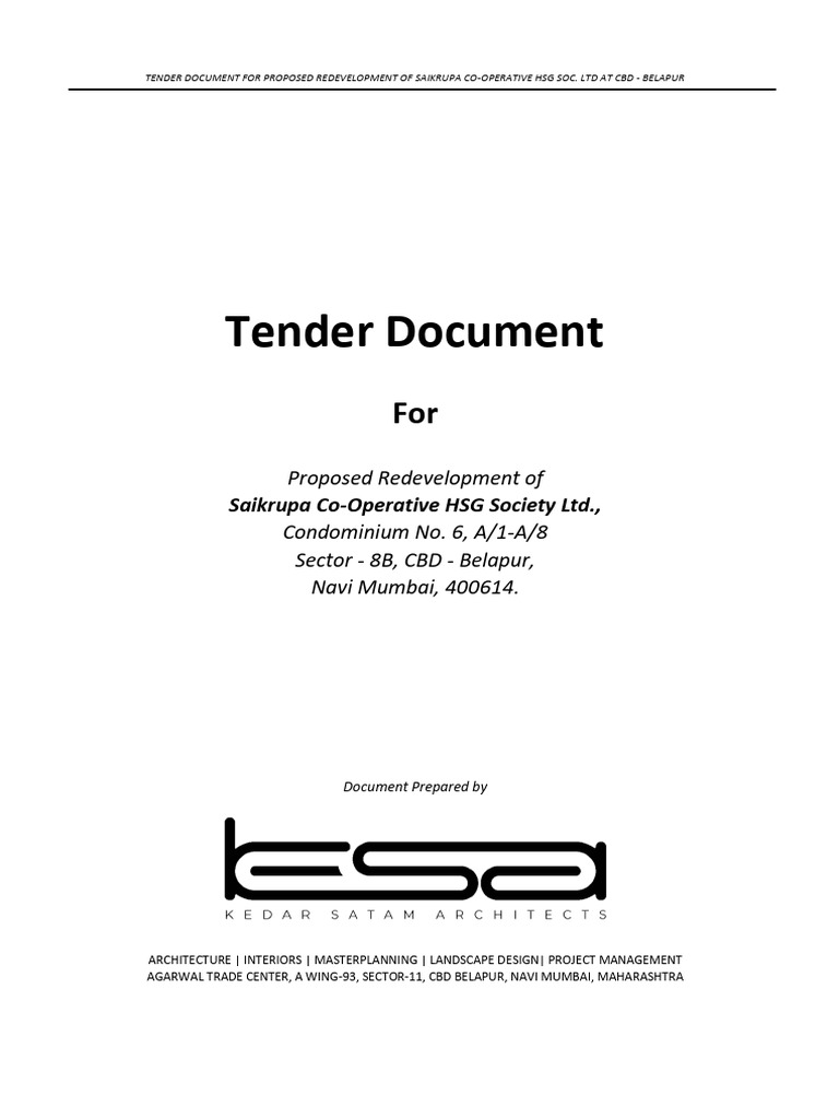 20241007_Tender Document | PDF | Addendum | Banks