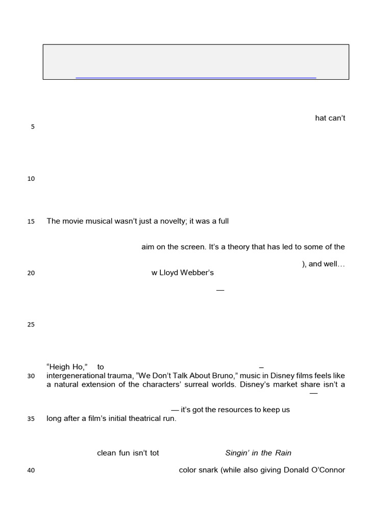 Evolution of Movie Musicals | PDF | Musical Theatre