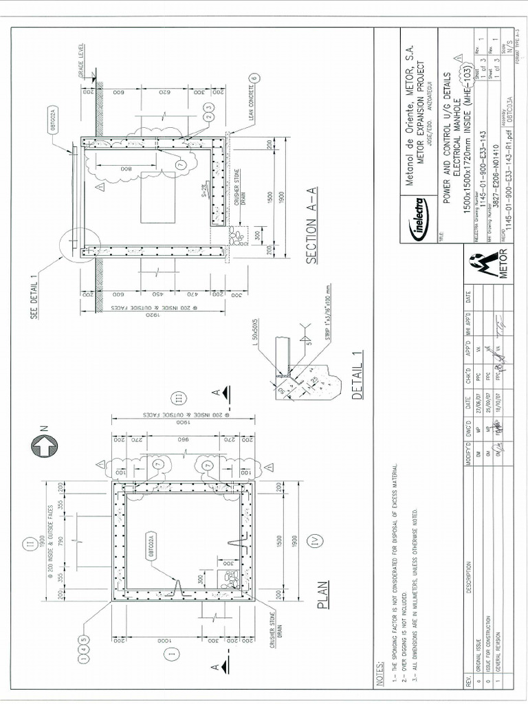 01.900-E33-143 H1-3 Rev.1.... INSTALLATION DETAILS - ELECTRICAL MANHOLE ...