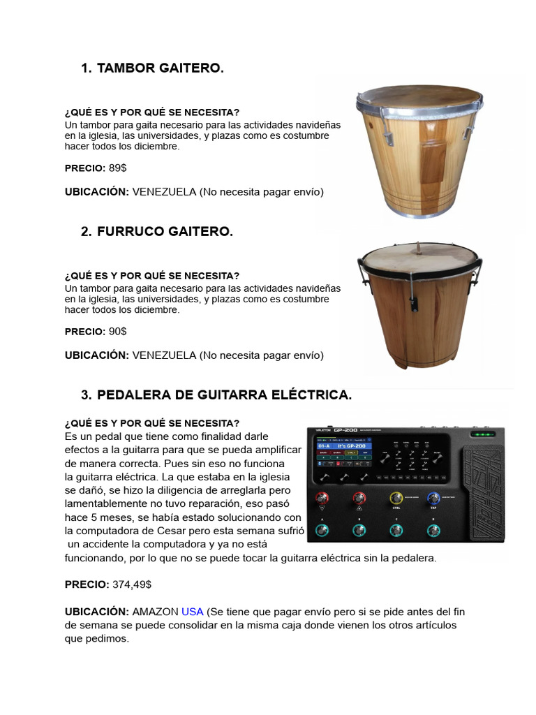 Solicitud Instrumentos Equipo de Alabanza | PDF