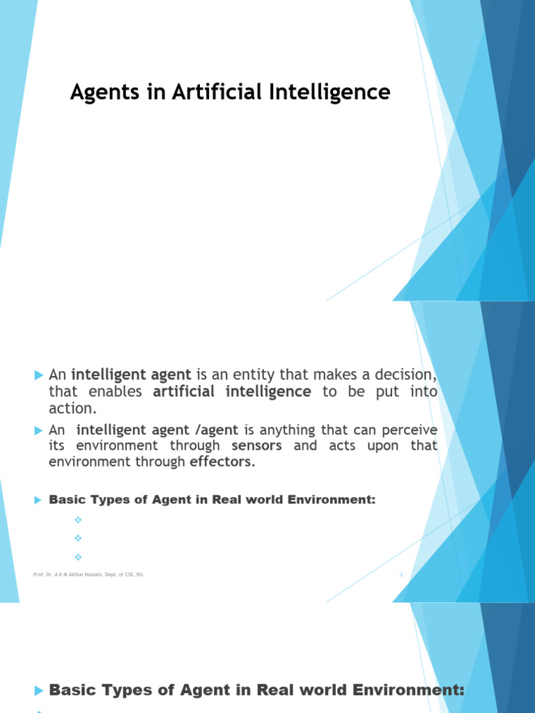 Chapter -2 Agents of AI 2024 | PDF | Perception | Artificial Intelligence