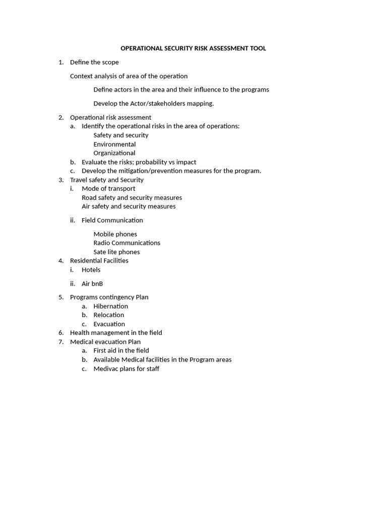 Operational Risk Assessment Guide | PDF