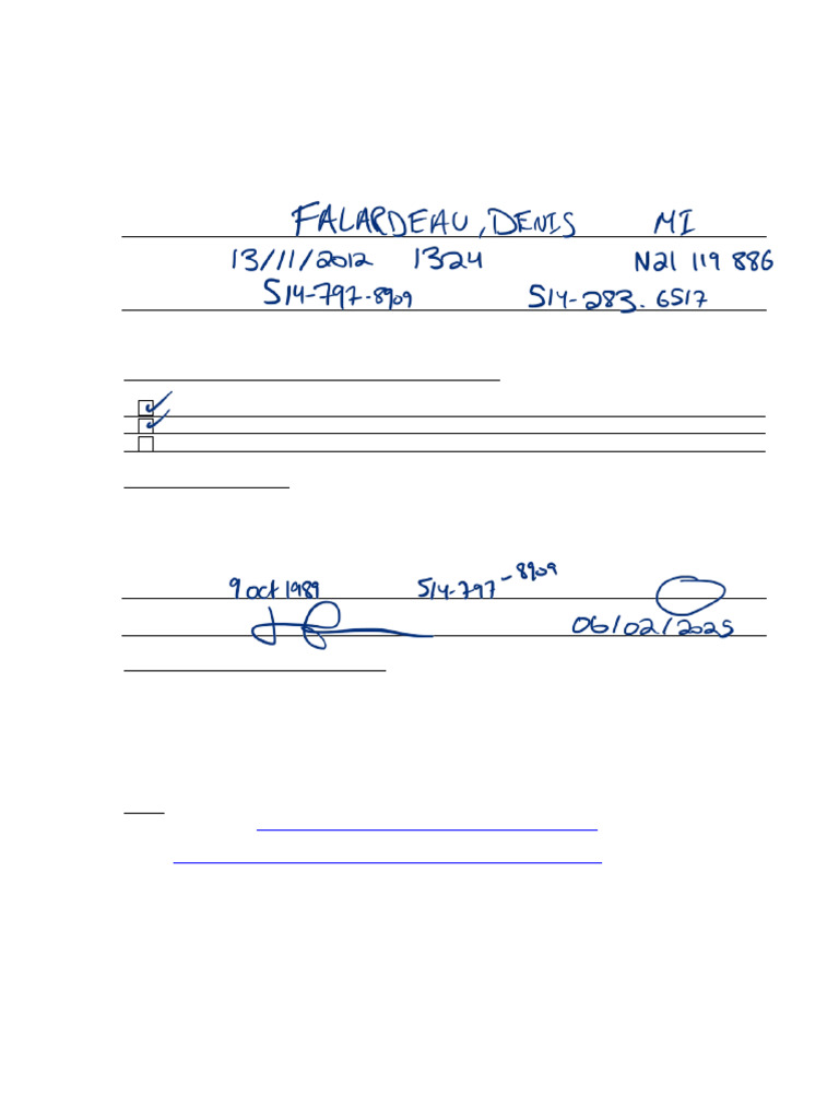 Reserve Information Form | PDF