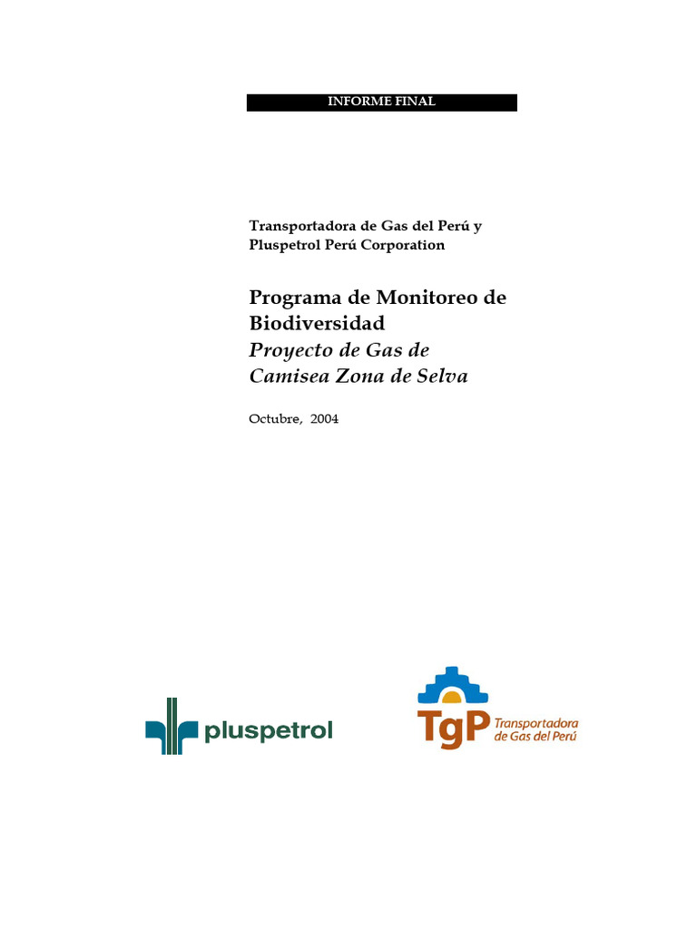 REVEGETACIÓN Proyecto de Gas de Camisea Zona de Selva | PDF | Perú ...