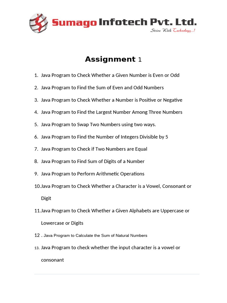 Assignment 1 JAVA | PDF
