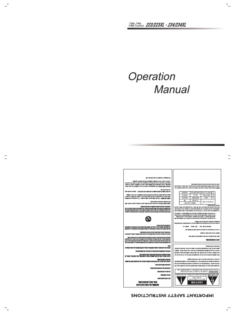 AMW CX234 Crossover | PDF