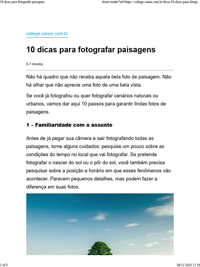 10 Dicas para Fotografar Paisagens | PDF | Câmera | Paisagem