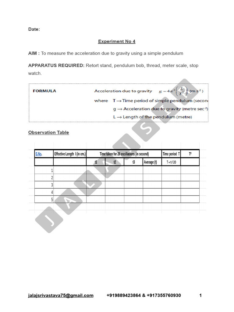 Class_11th_To_measure_the_acceleration_due_to_gravity_using_a_simple | PDF