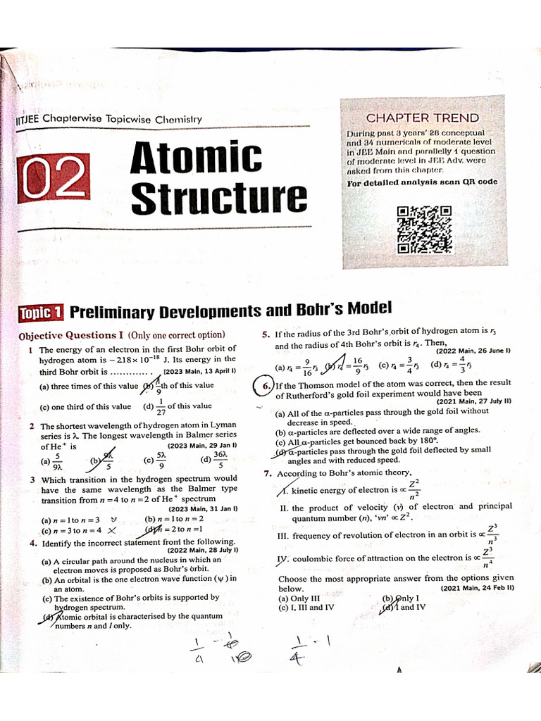Atomic structure PYQS (1) | PDF