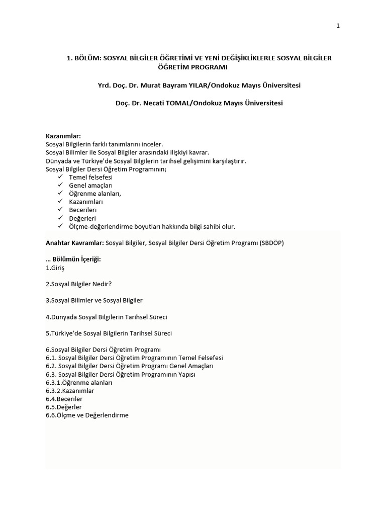 Hafta-Sos Bil Programı-Murat B. Yılar - Necati Tomal | PDF