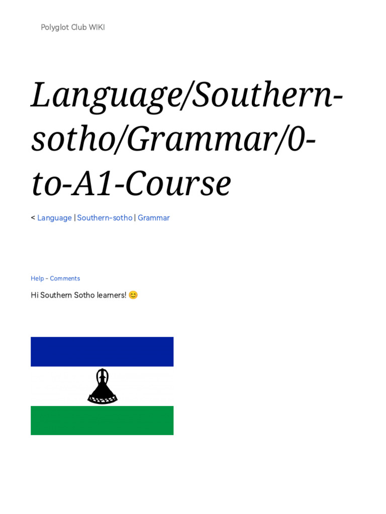 Complete 0 To A1 Southern Sotho Course | PDF | Linguistics