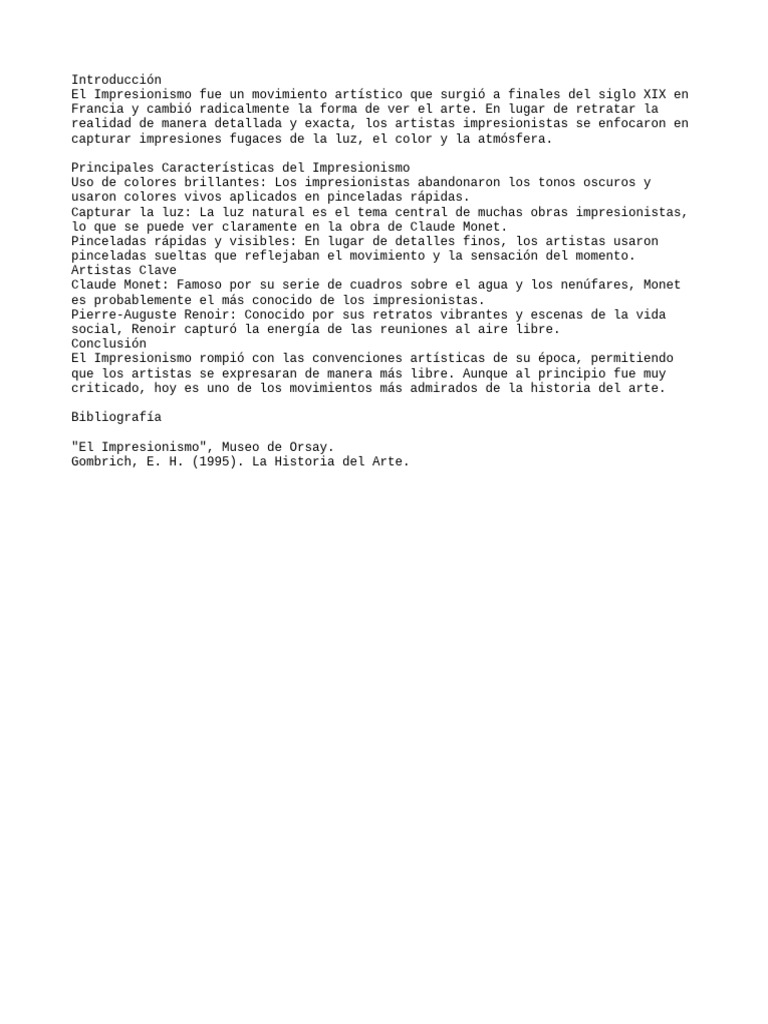 El Impresionismo | PDF