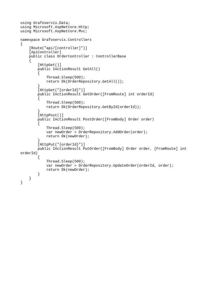 Order Controller | PDF
