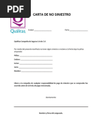 Carta de No Siniestralidad - Sin Póliza | PDF
