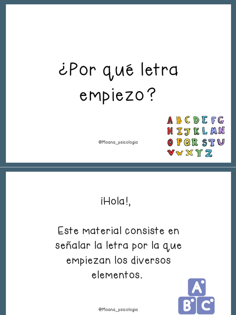 Letras iniciales de elementos educativos | PDF