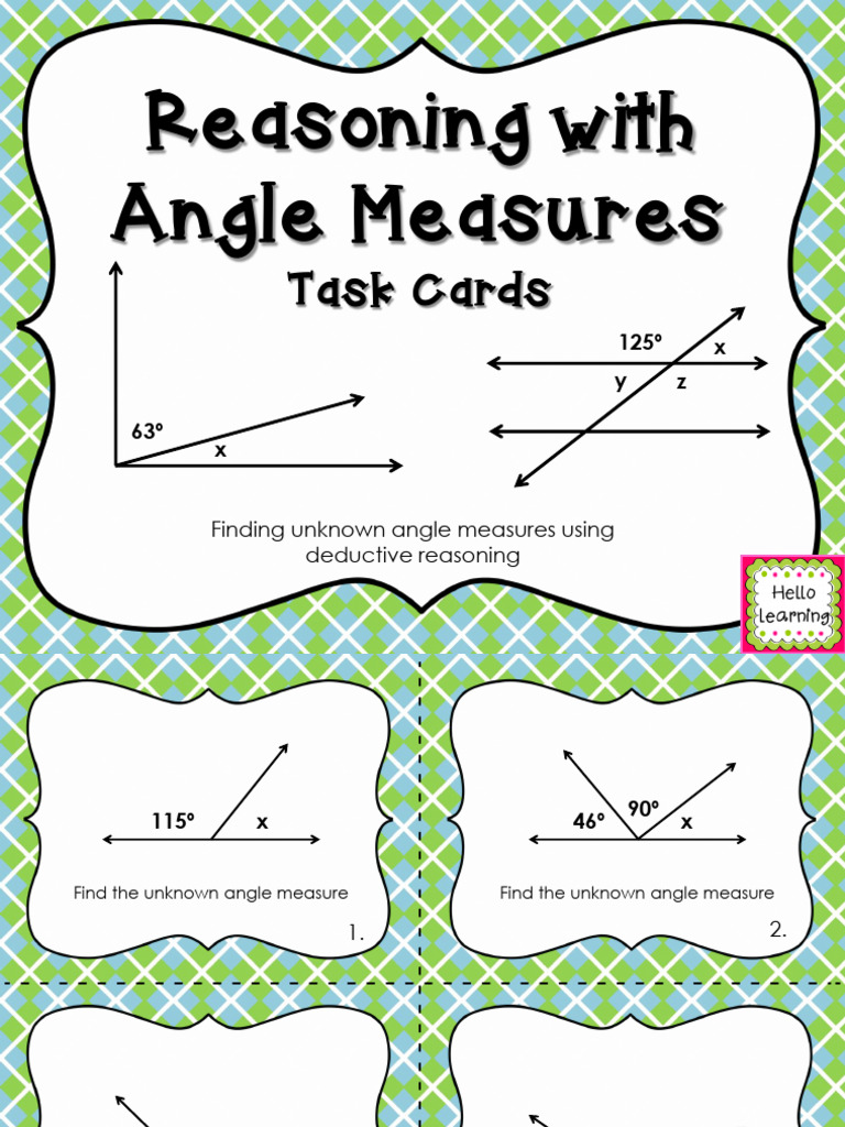 Angle Measure Reasoning Task Cards | PDF | Digital Millennium Copyright ...