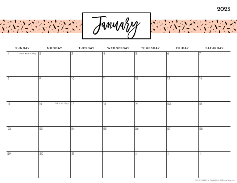 Pretty Patterns Calendar 2023 01 | PDF