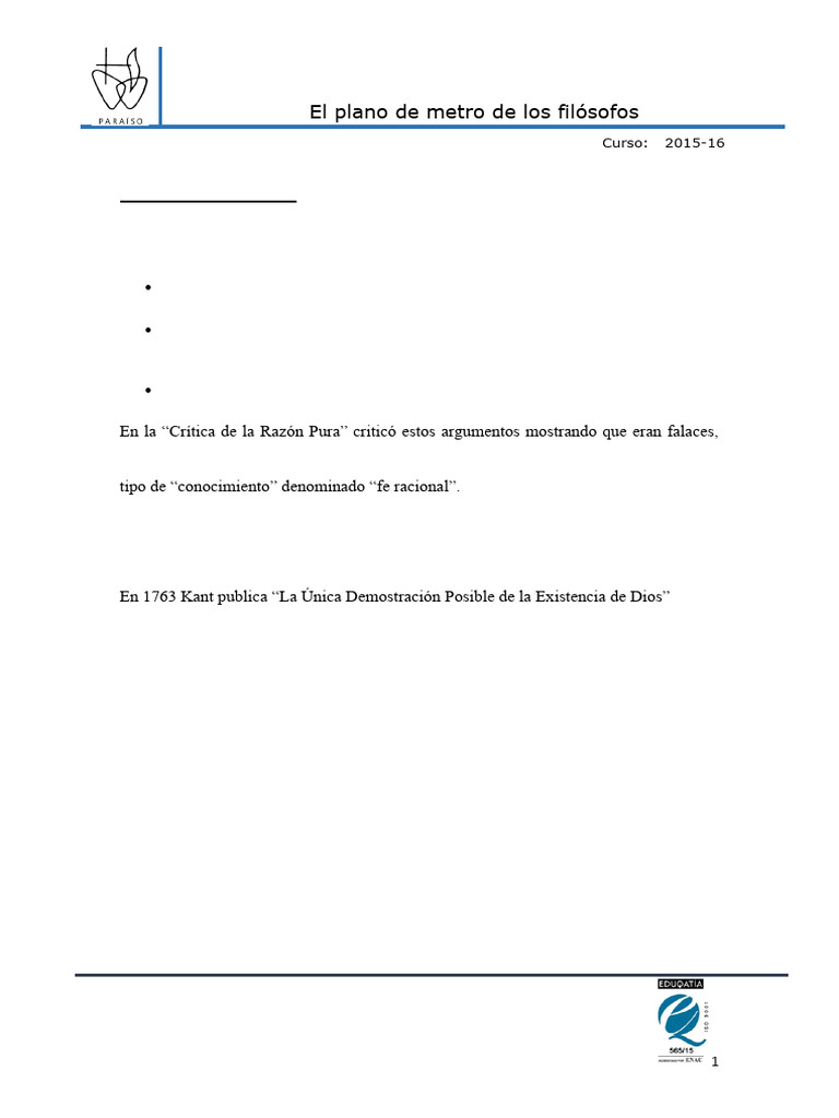 Argumentos de Kant sobre Dios | PDF | Existencia | Immanuel Kant