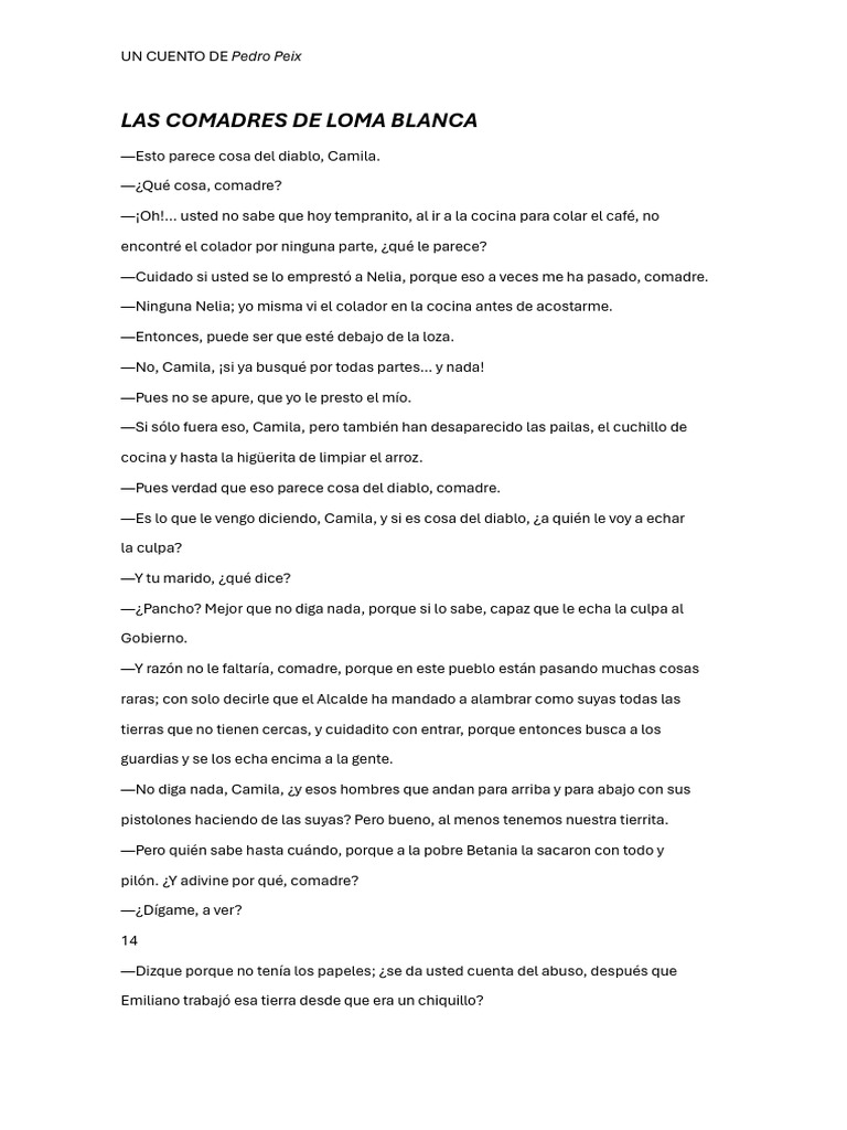 La Comadre de Loma Blanca Pedro Peix | PDF | Creencia religiosa y doctrina