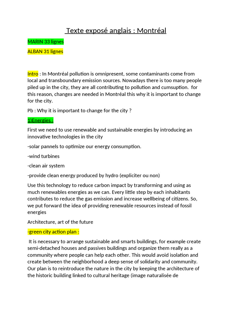 Texte Exposé Anglais DEF | PDF | Waste Management | Transport