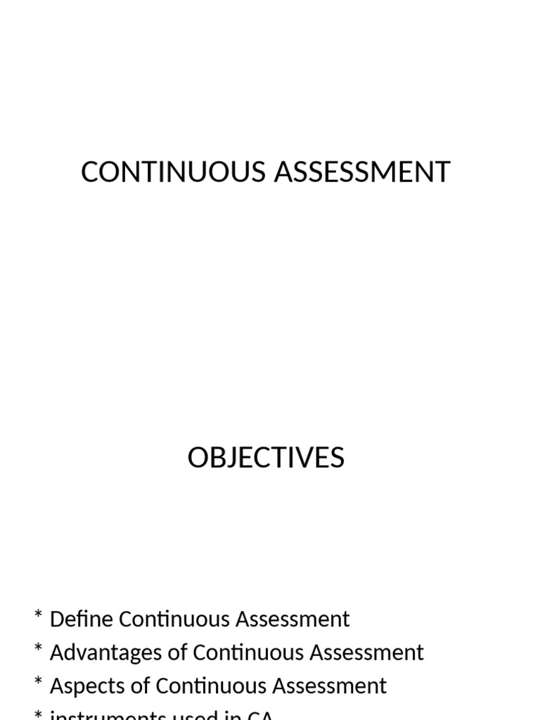 Understanding Continuous Assessment | PDF | Educational Assessment ...