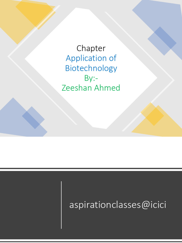 Class 12 Application of Biotech-1 | PDF | Genetic Engineering | Rna