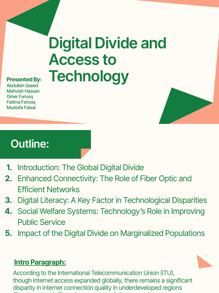 Bridging the Digital Divide: Access Issues | PDF | Literacy | Internet ...