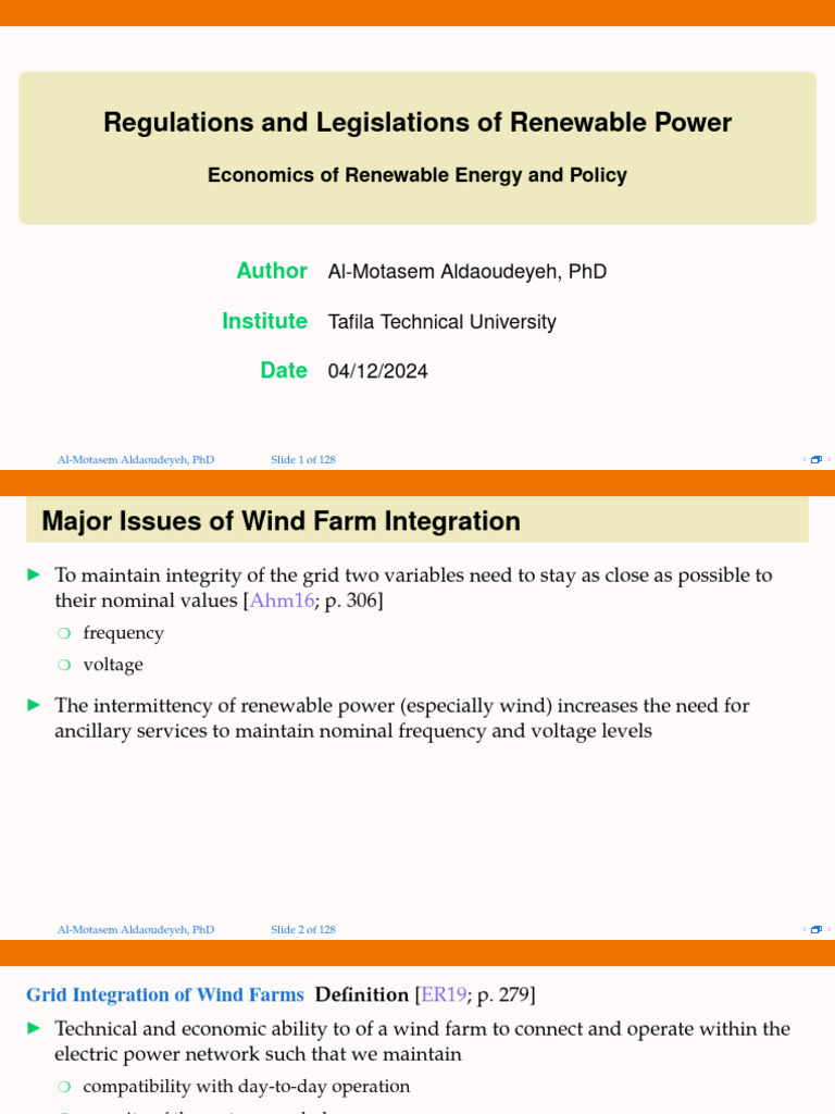 Chapter 2 - Regulations and Legislations of Renewable Power | PDF ...