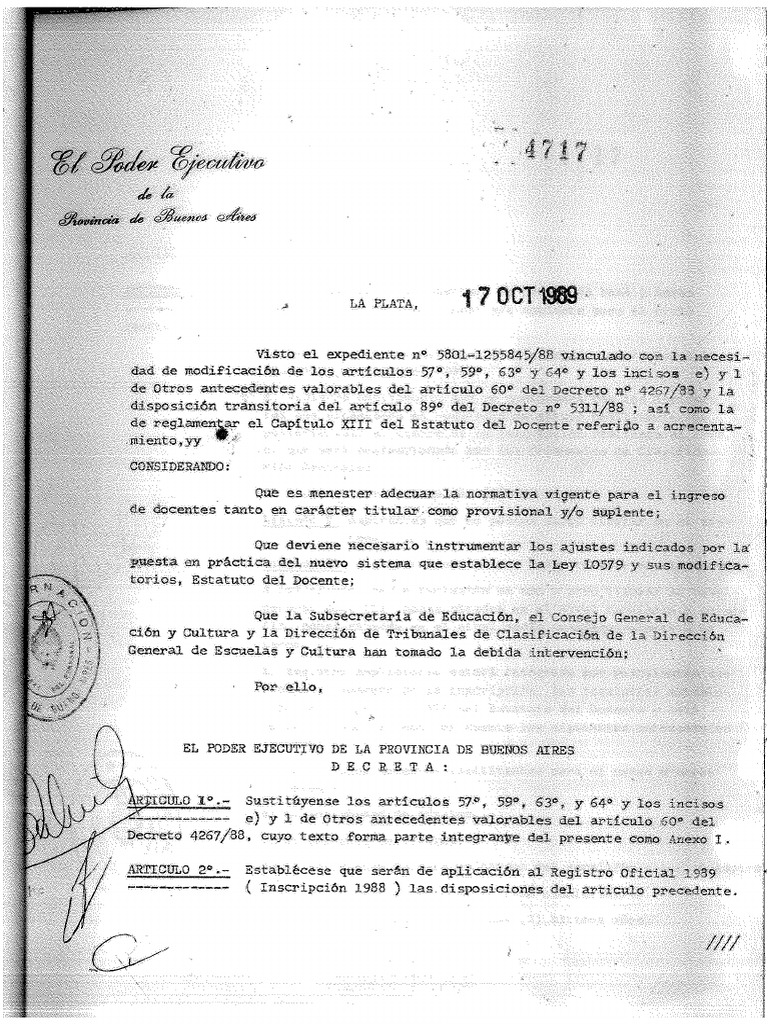 Decreto 4717 - 1989 | PDF