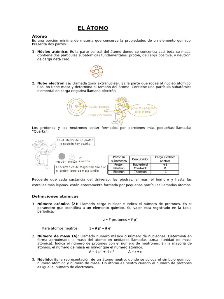 Estructura y propiedades del átomo | PDF | Átomos | Protón
