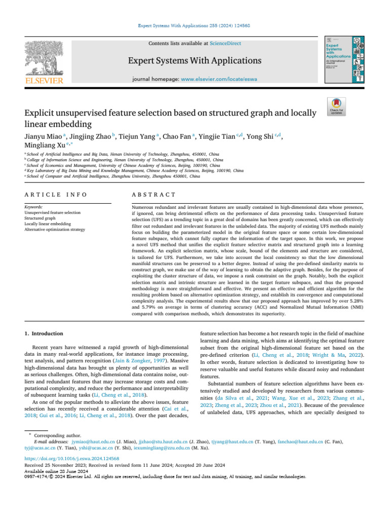 Explicit Unsupervised Feature Selection Based On Structured Graph And