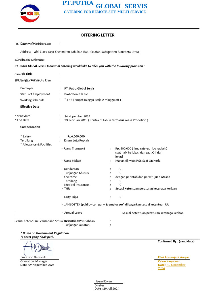 Offering Letter | PDF | Employment | Business