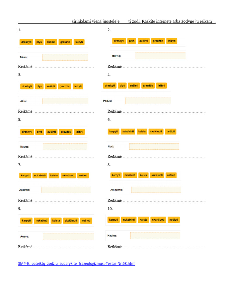 Sudarykite-frazeologizmus | PDF