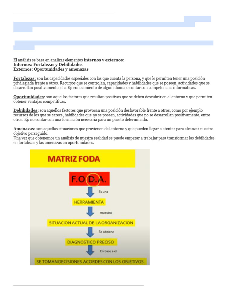 Foda | PDF | Análisis FODA | Aprendizaje