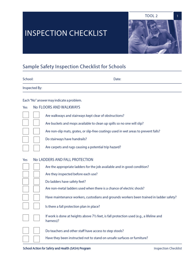 School Safety Inspection Checklist | PDF | Personal Protective ...