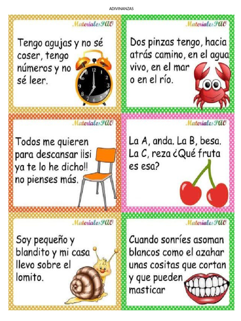 10 Trabalenguas, 10 Adivinanzas, 10 Ratahilas | PDF