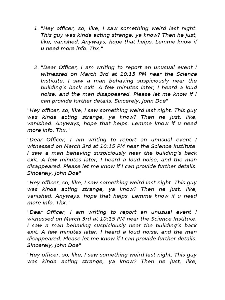 Resources Writing A Police Report | PDF | Crimes | Crime & Violence